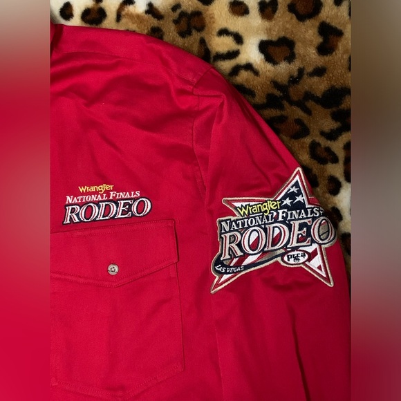 Wrangler | Shirts | Wrangler Long Sleeve Mens Shirt Large Red Nfr Rodeo ...